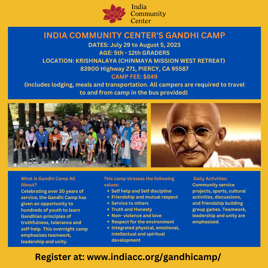 INDIA COMMUNITY CENTER’S 2023 GANDHI CAMP - India Currents