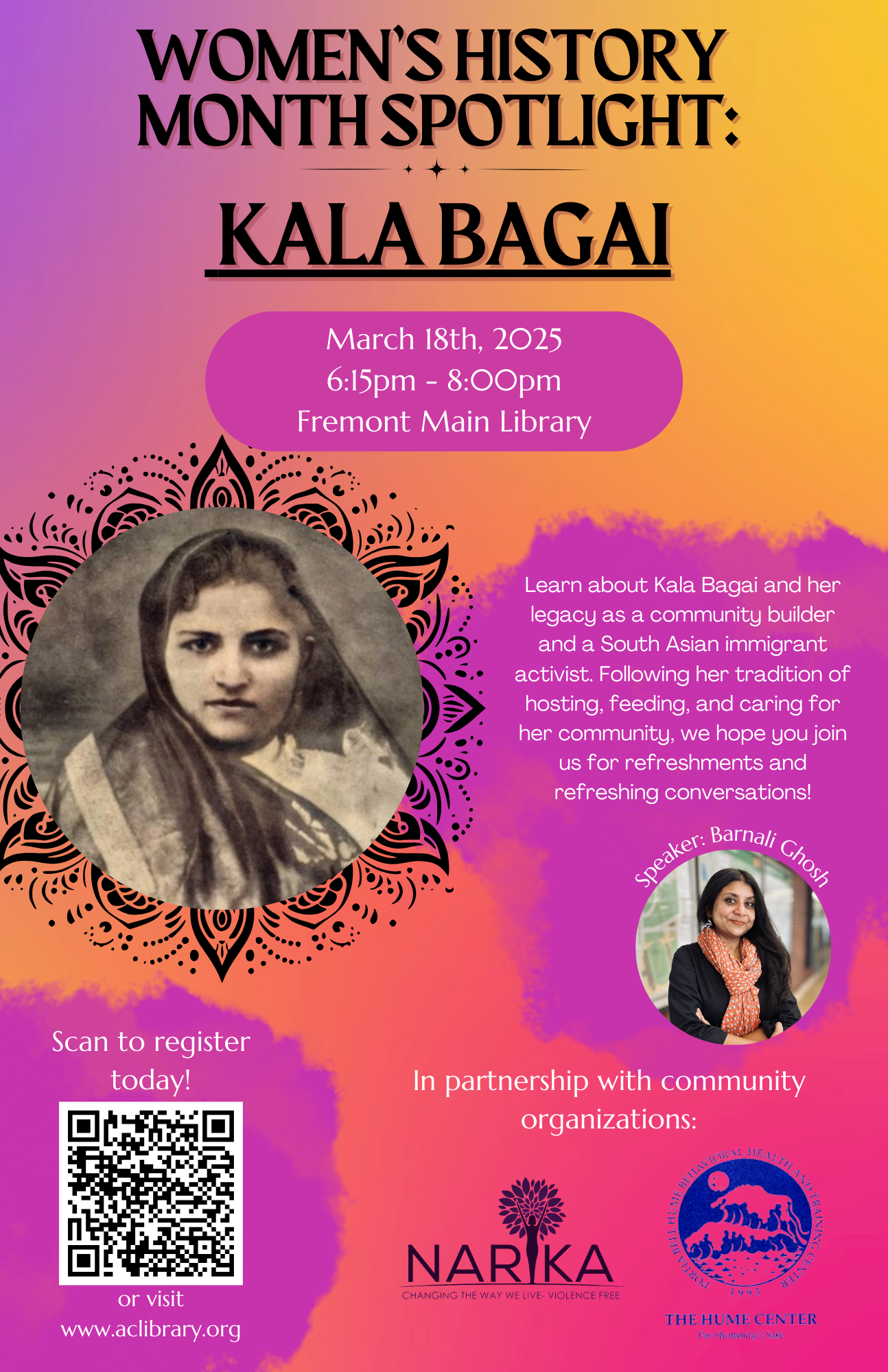 Narika presents a Women's History Event in Fremont Library - India Currents